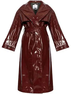Blumarine Lacquered-finish Single-breasted Coat