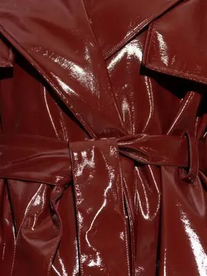 Blumarine Lacquered-finish Single-breasted Coat