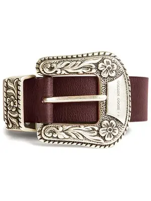 GOLDEN GOOSE Leather Belt - Red