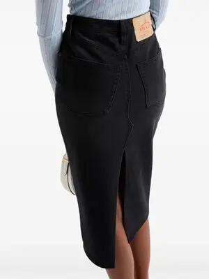 Prada Slit Denim Midi Skirt