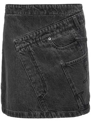 JW Anderson Twisted Denim Mini Skirt - Grey