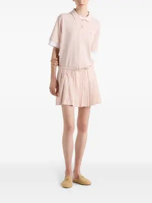Prada Piqué Pleated Mini-skirt - Pink