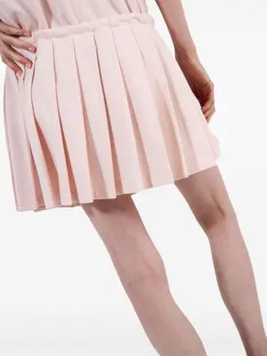 Prada Piqué Pleated Mini-skirt - Pink