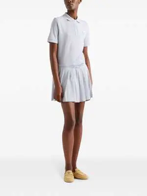 Prada Piqué Pleated Mini Skirt - Blue