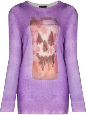 Givenchy X Chito Intarsia-pattern Jumper - Purple