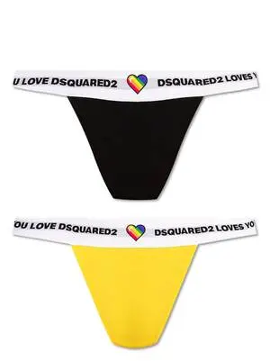 Dsquared2 Logo-waistband Thong - Black