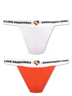 Dsquared2 Logo-waistband Thong - White