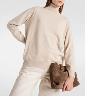 Brunello Cucinelli Cashmere Turtleneck Sweater - Neutrals