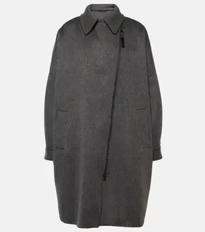 Brunello Cucinelli Oversized Cashmere Car Coat - Grey