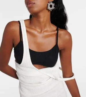 Attico Ribbed-knit Cotton Minidress