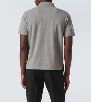 Saint Laurent Cassandre Cotton-blend Piqu� T-shirt - Grey