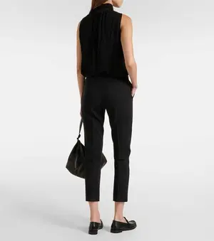 Max Mara Cropped Slim Fit Pants - Black