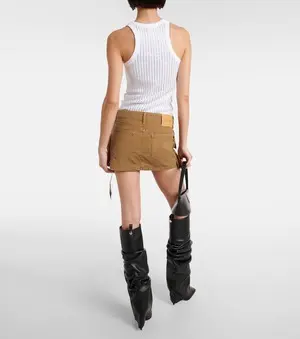 Attico Fay Denim Mini Skirt - Brown