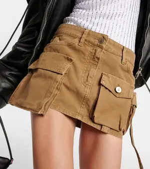 Attico Fay Denim Mini Skirt - Brown
