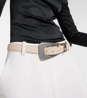 Khaite Lucca Leather Belt - White