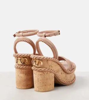 Valentino Garavani Vlogo Summerblocks Leather Platform Sandals