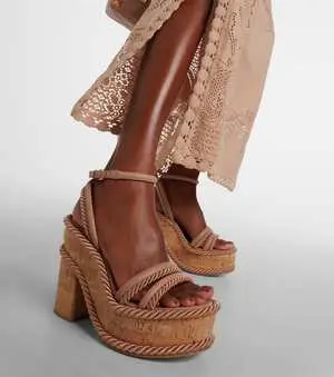 Valentino Garavani Vlogo Summerblocks Leather Platform Sandals