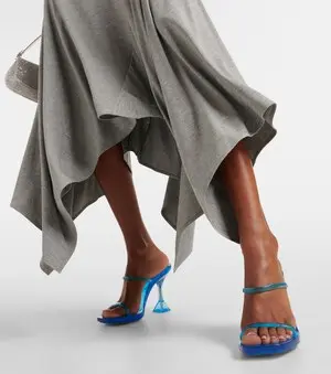 Amina Muaddi Brito 95 Pvc Sandals - Blue