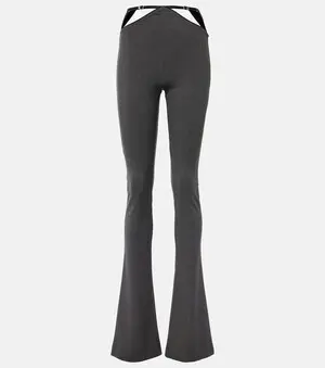 Attico Cutout Flared Pants - Black
