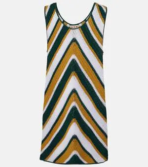 Marni Chevron Knitted Cotton Minidress