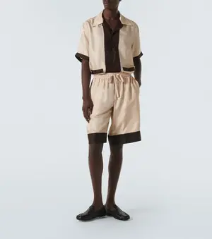 Dolce & Gabbana Logo Silk Twill Bowling Shirt