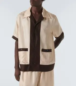 Dolce & Gabbana Logo Silk Twill Bowling Shirt