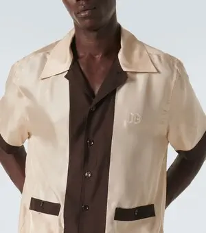 Dolce & Gabbana Logo Silk Twill Bowling Shirt