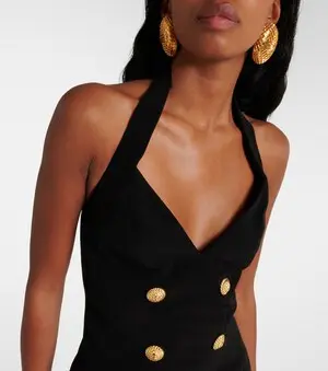 Balmain Halterneck Crêpe Minidress