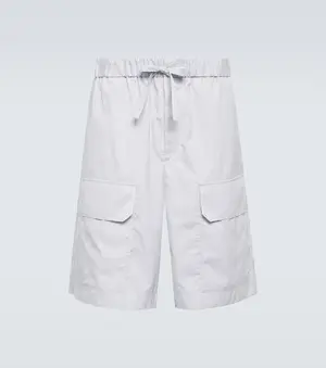 JIL SANDER Striped Cotton Bermuda Shorts - Blue
