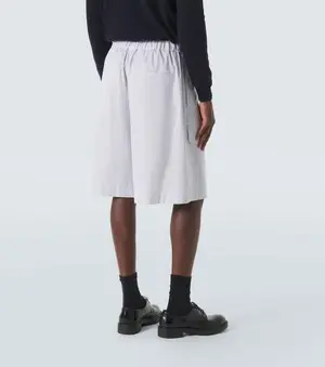 JIL SANDER Striped Cotton Bermuda Shorts - Blue