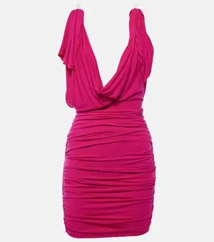 Attico Draped Jersey Minidress - Pink