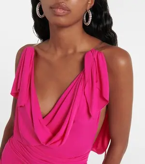 Attico Draped Jersey Minidress - Pink