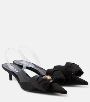 Versace Alia 45 Satin Slingback Pumps