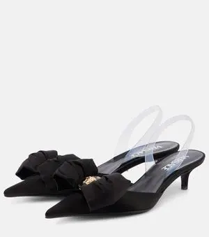 Versace Alia 45 Satin Slingback Pumps