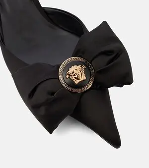 Versace Alia 45 Satin Slingback Pumps