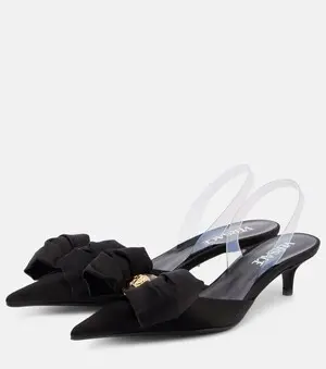 Versace Alia 45 Satin Slingback Pumps