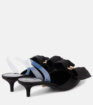 Versace Alia 45 Satin Slingback Pumps