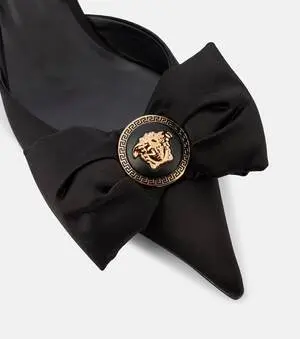Versace Alia 45 Satin Slingback Pumps
