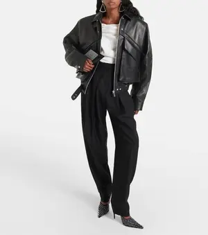 Magda Butrym Leather Bomber Jacket