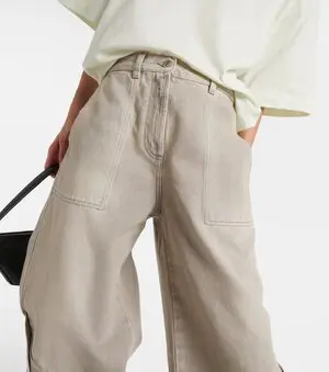 Attico Low-rise Wide-leg Jeans - Grey
