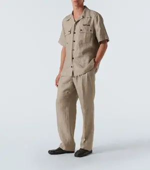 Dolce & Gabbana Striped Linen Full Length Pants