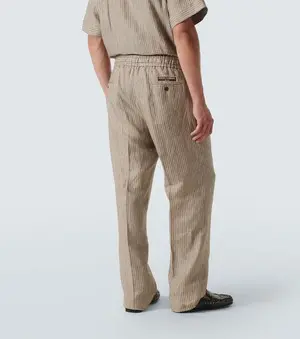 Dolce & Gabbana Striped Linen Full Length Pants