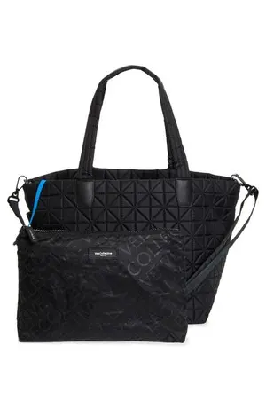 VEECOLLECTIVE Medium Vee Quilted Tote - Black