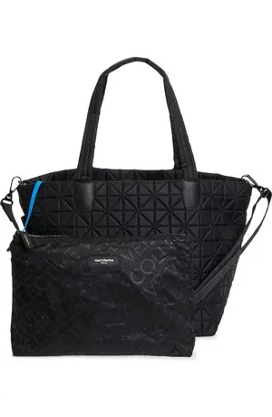 VEECOLLECTIVE Medium Vee Quilted Tote - Black