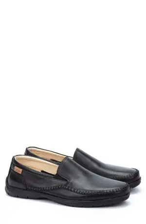 Pikolinos Marbella Leather Driving Shoe - Black