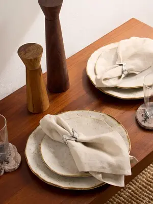 L'Objet Ripple Platinum-plated Napkin Ring Set