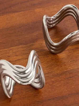 L'Objet Ripple Platinum-plated Napkin Ring Set