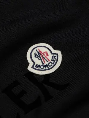 Moncler Appliquéd Logo-flocked Cotton-jersey Sweatshirt - Black