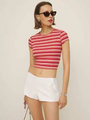 REFORMATION June Low Rise Linen Short - Ivory