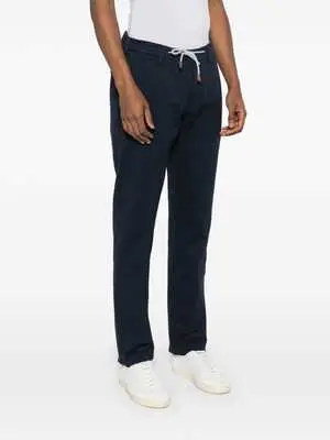 Eleventy Pleated Tapered Trousers - Blue
